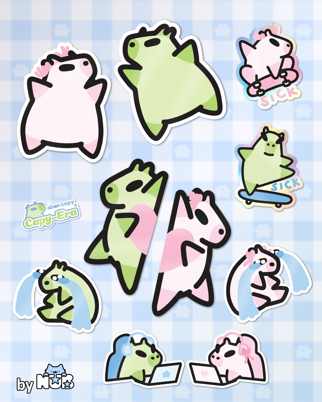 Couple Alien Capybara Sticker Pack – Capy-Era